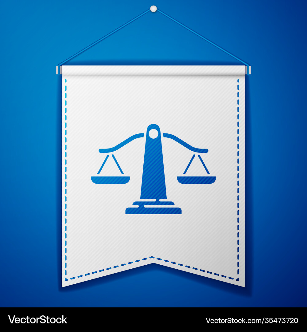 Blue scales justice icon isolated on Royalty Free Vector