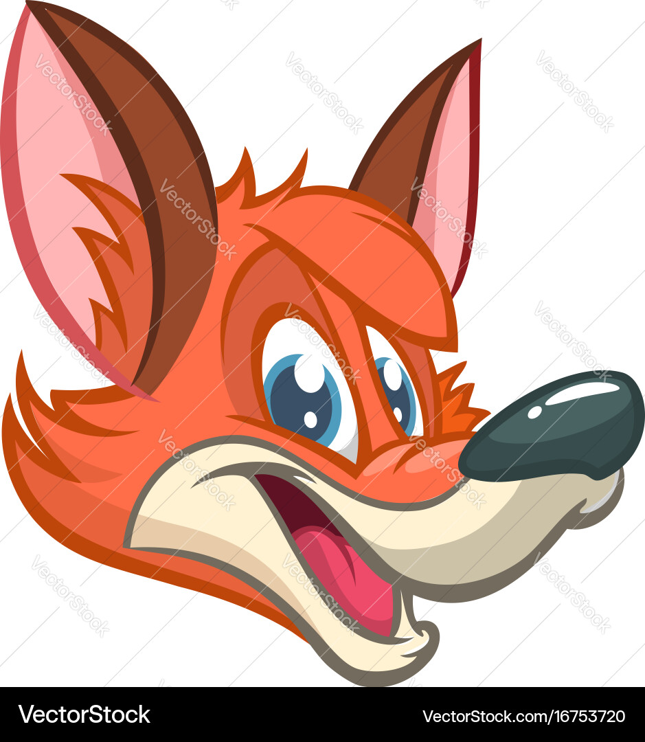 Cartoon of red smiling fox Royalty Free Vector Image