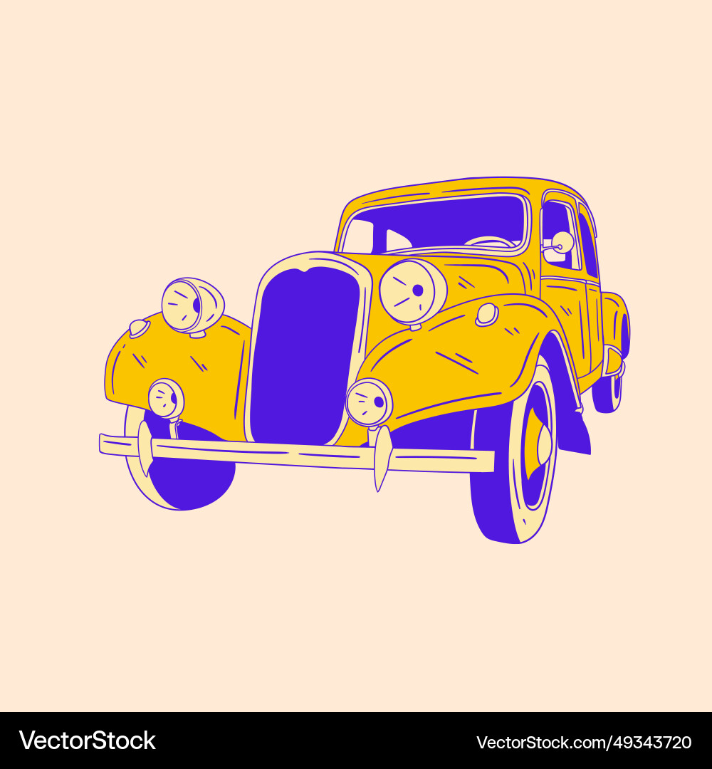 Classic retro car design 26 Royalty Free Vector Image