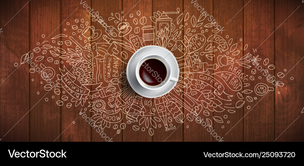 Coffee concept on wooden background - white coffee