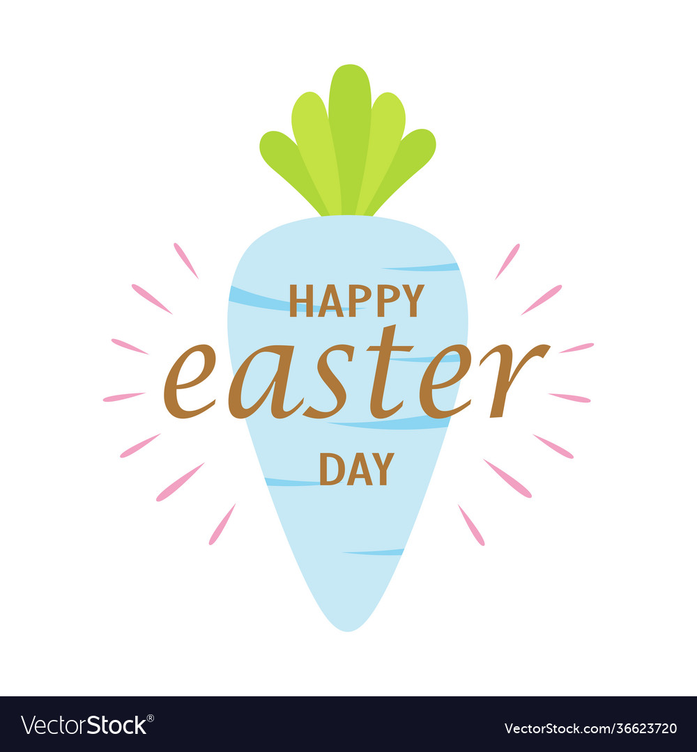 Easter cartoon carrot greeting card Royalty Free Vector