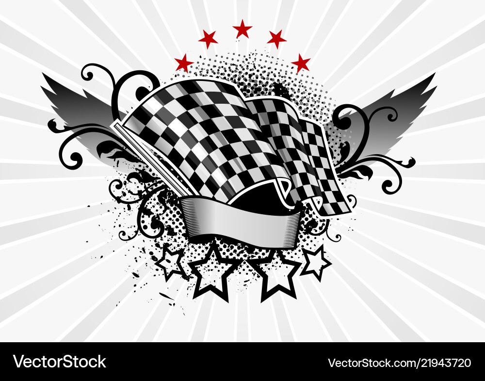 Final flag of the winged emblem Royalty Free Vector Image
