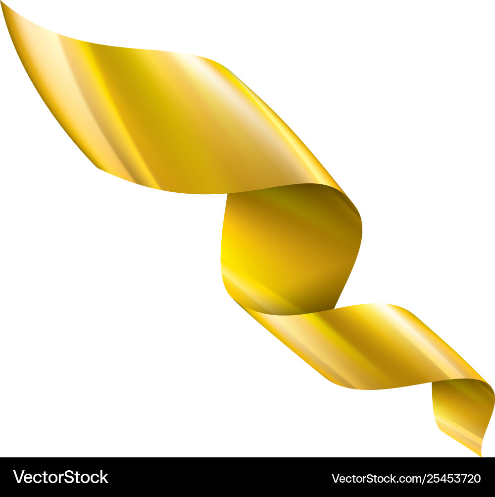 Golden ribbon on white background Royalty Free Vector Image