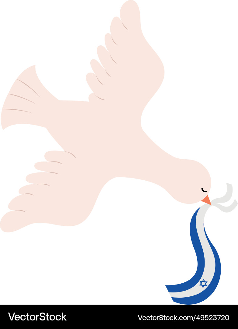 Israel peace dove with flag Royalty Free Vector Image