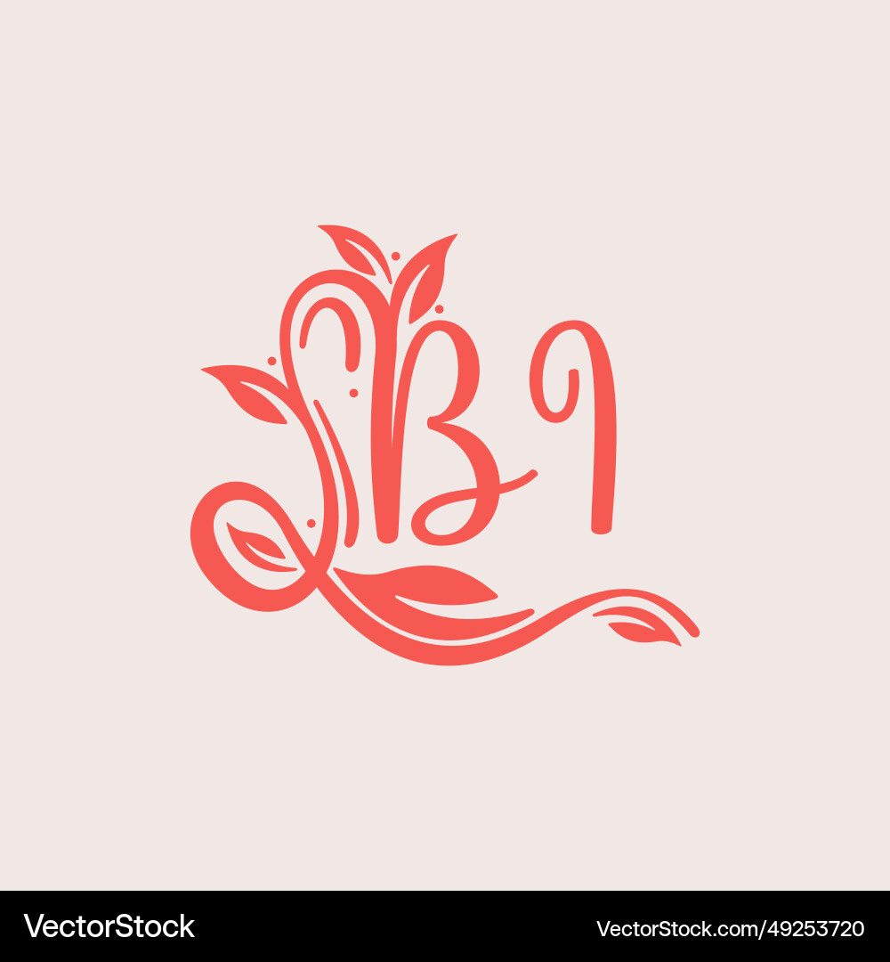 Nature letter bi logo orange design Royalty Free Vector