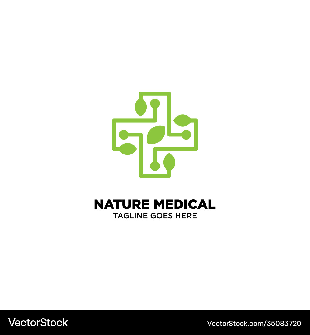 Nature medical logo template Royalty Free Vector Image