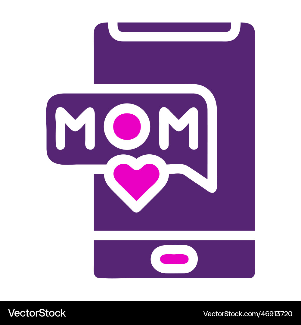 Phone mom icon solid duocolor pink purple colour Vector Image
