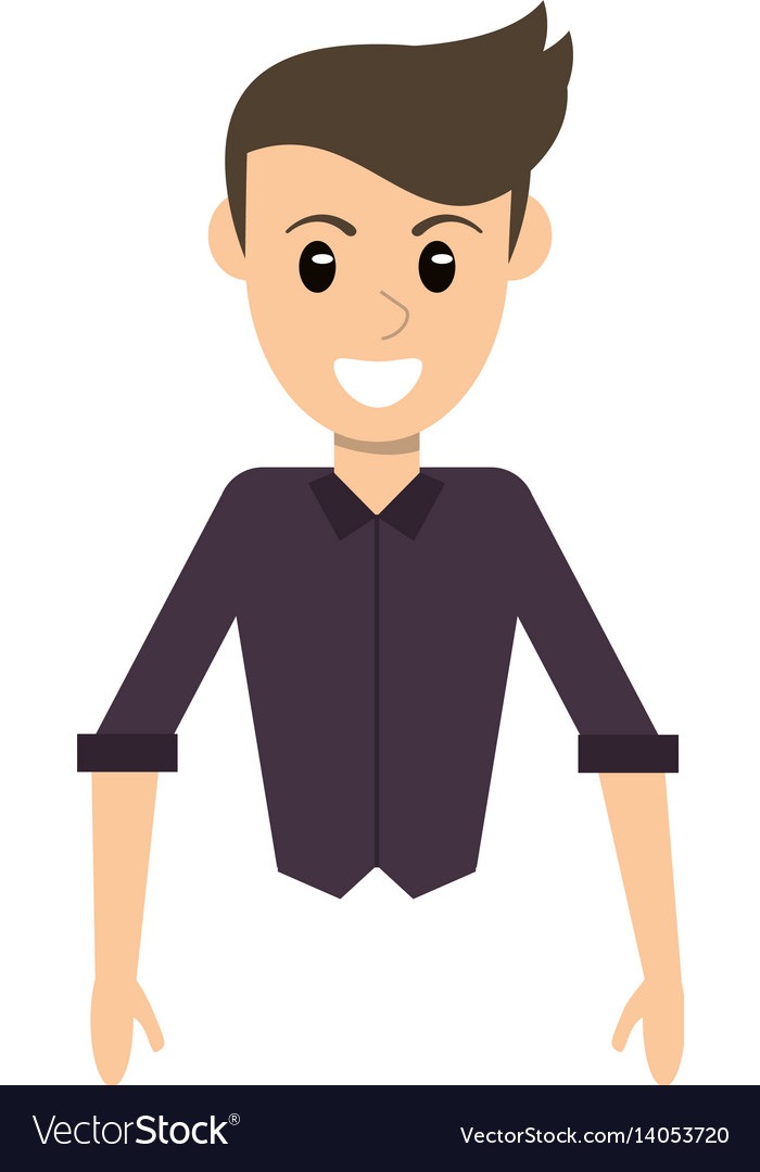 Portrait man male character smile Royalty Free Vector Image