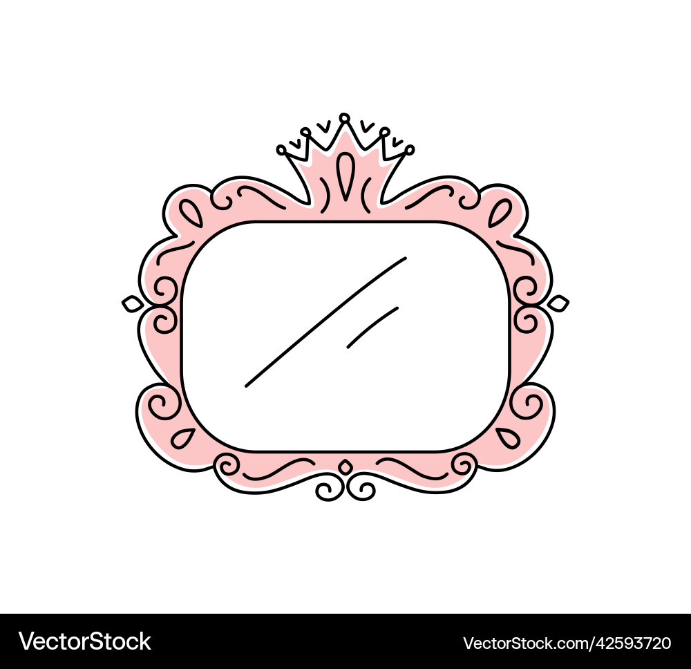 Princess frame royal mirror and majestic Vector Image