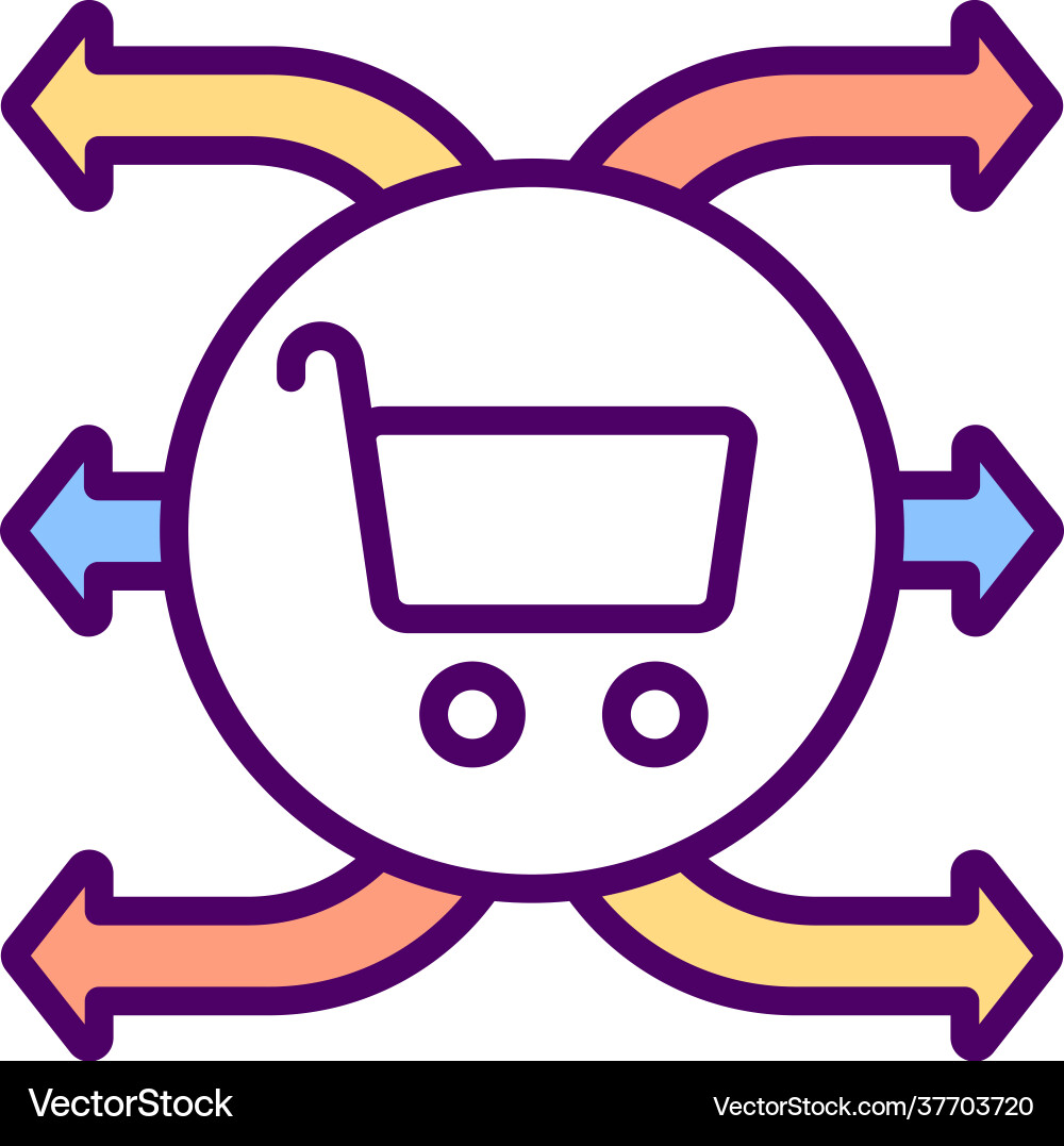 Purchase decisions rgb color icon Royalty Free Vector Image