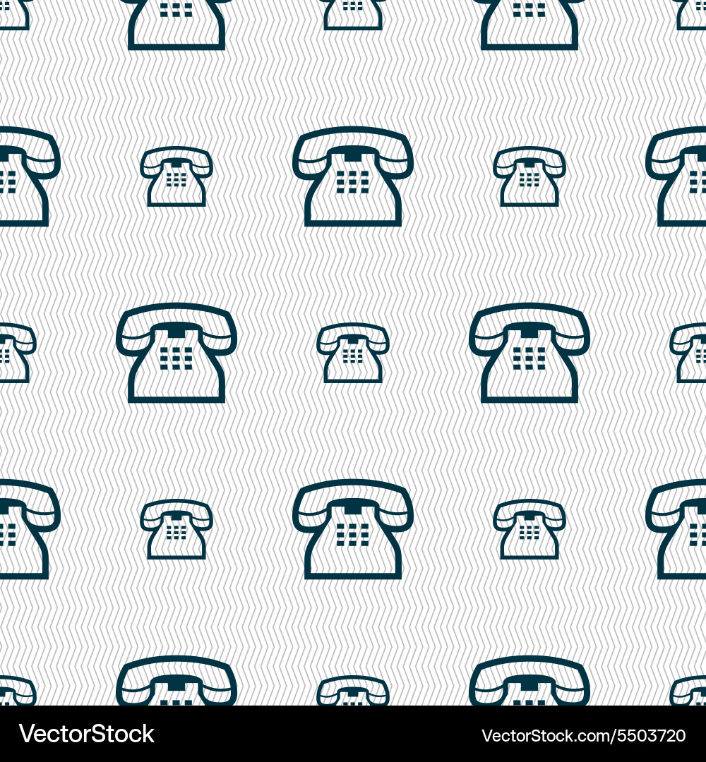 Retro telephone handset icon sign seamless pattern