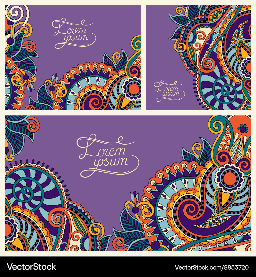 Set of floral decorative background template Vector Image