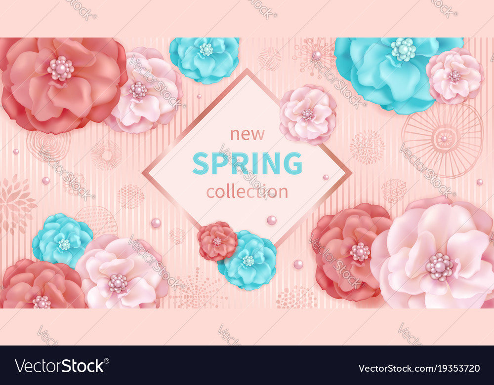 Spring collection background Royalty Free Vector Image