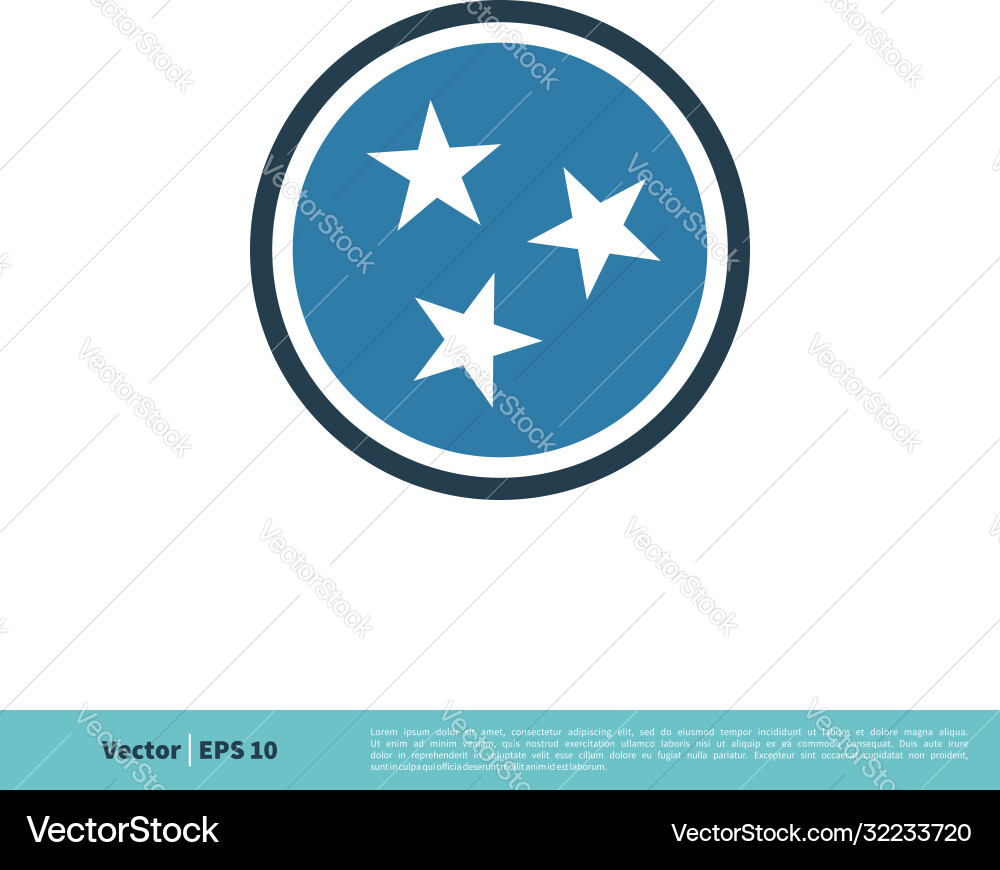 Tennessee flag icon logo template design eps 10 Vector Image
