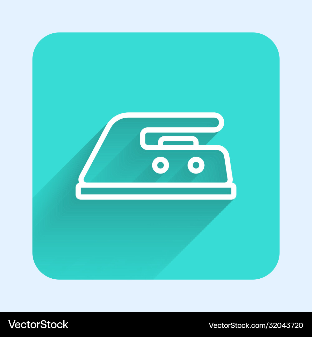White line electric iron icon isolated with long Vector Image