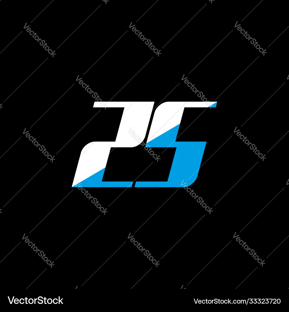 Zs letter logo design on black background Vector Image