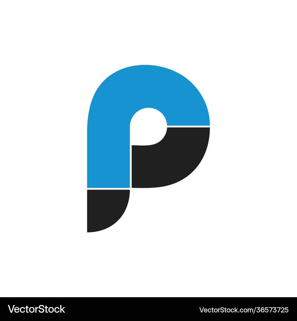 Abstract letter pr simple curves geometric logo Vector Image