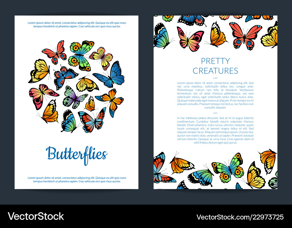 Decorative butterflies card or flyer Royalty Free Vector