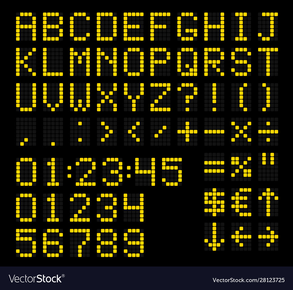 Digital abc numbers2 Royalty Free Vector Image