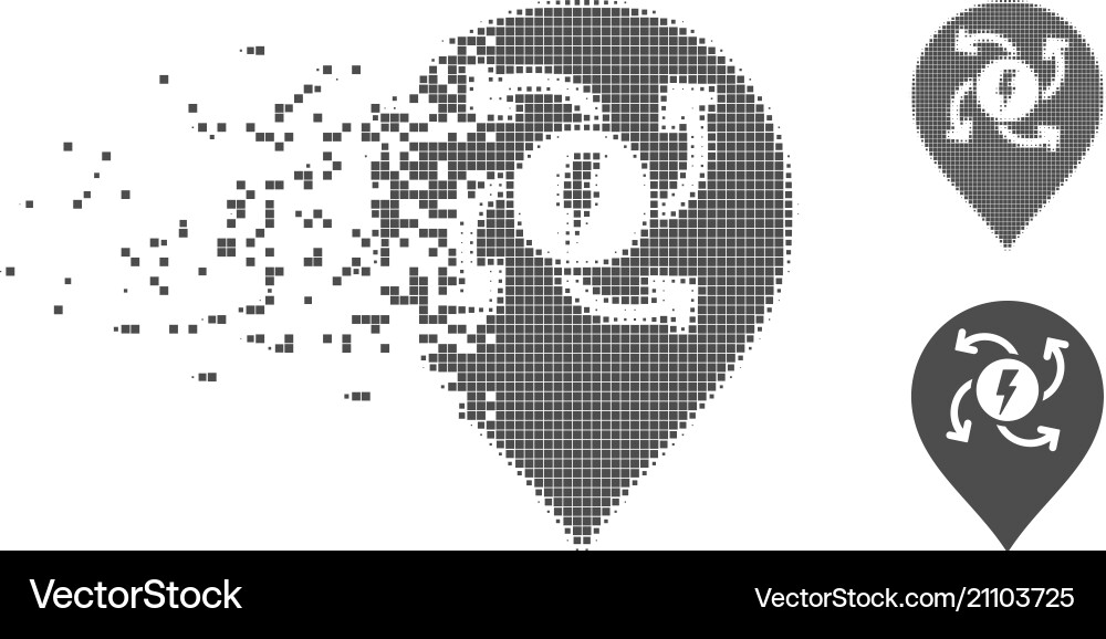 Dispersed pixel halftone electric motor marker Vector Image