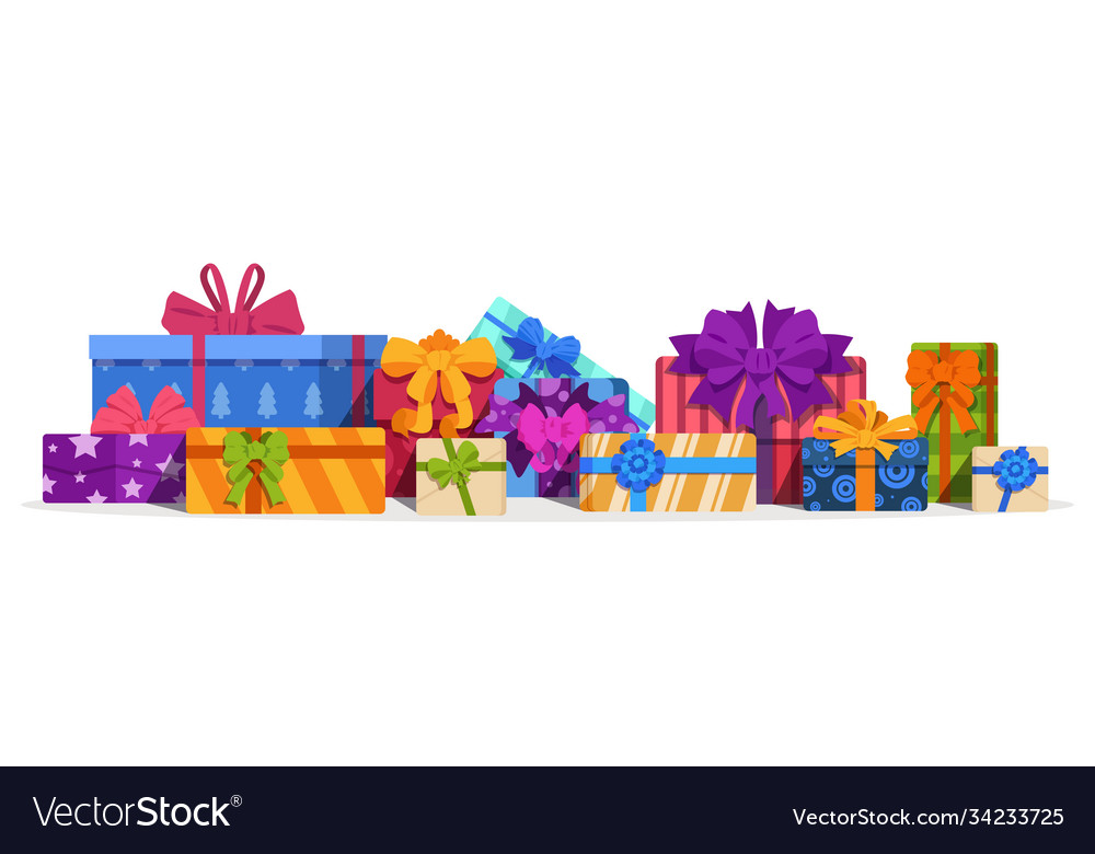 Gift boxes christmas present and birthday Vector Image