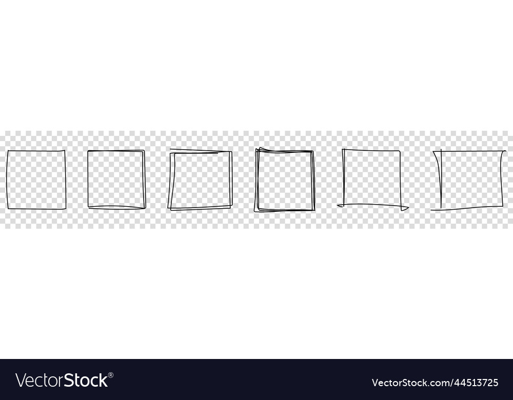Handdrawn square frame icons Royalty Free Vector Image