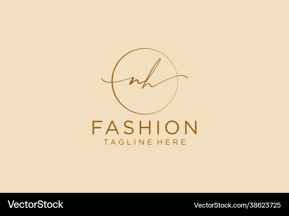 Initial nh feminine logo beauty monogram Vector Image