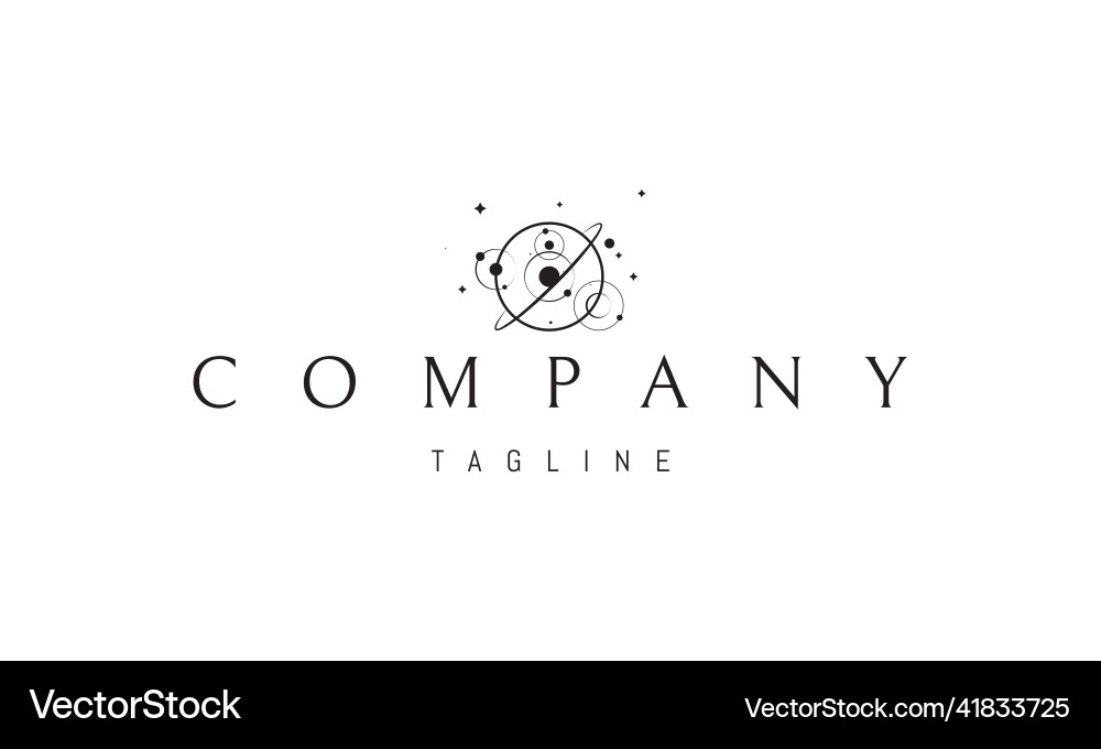 Logo on which an abstract image of atom Royalty Free Vector