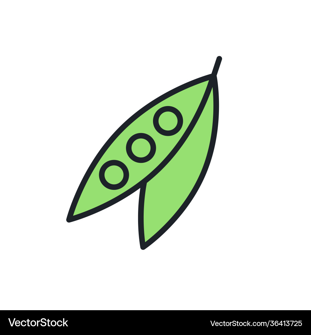Peas icon linear color icon contour shape Vector Image