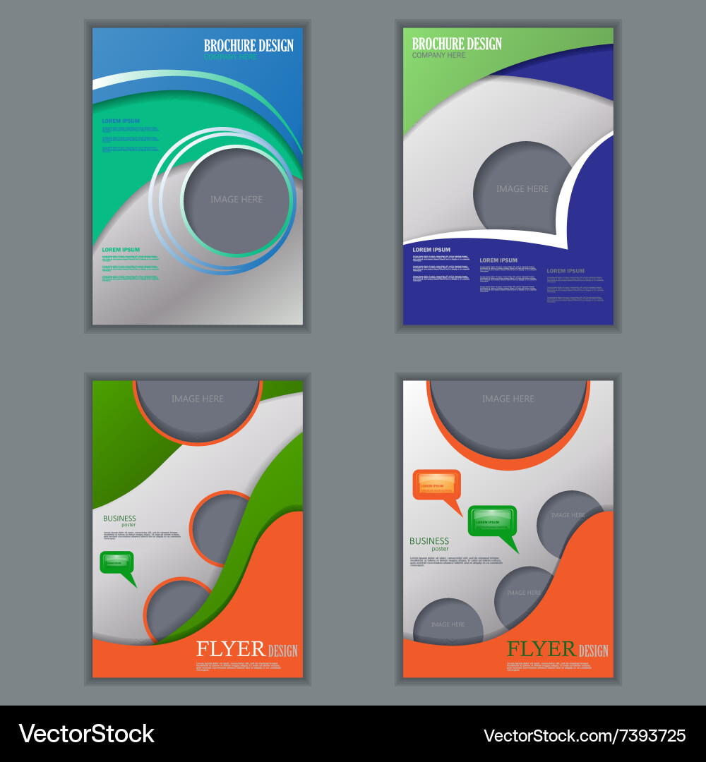 Set of vertical flyers for design Royalty Free Vector Image