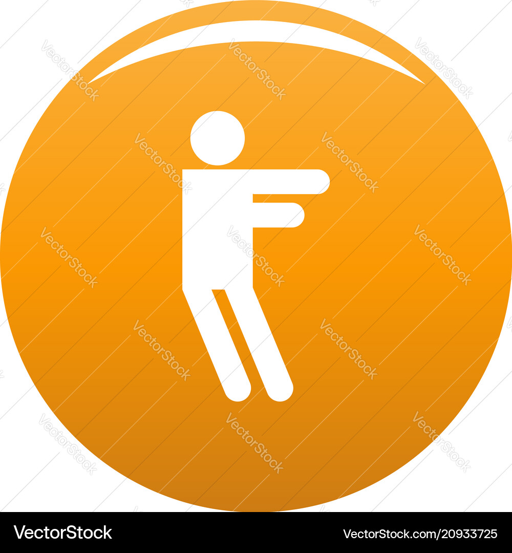 Stick figure stickman icon orange Royalty Free Vector Image