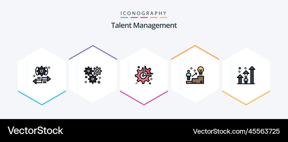 Talent management 25 filledline icon pack Vector Image