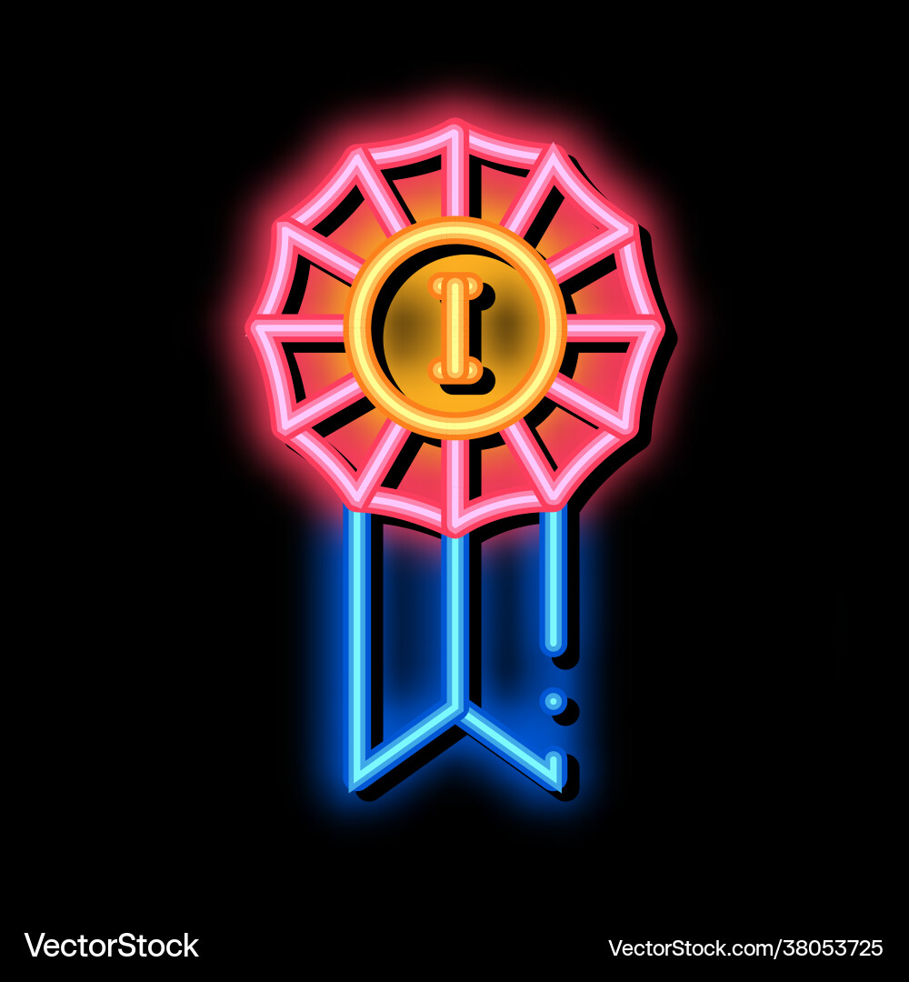 Winner award neon glow icon Royalty Free Vector Image