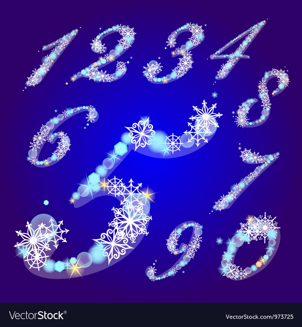 Winter figures with snowflakes Royalty Free Vector Image