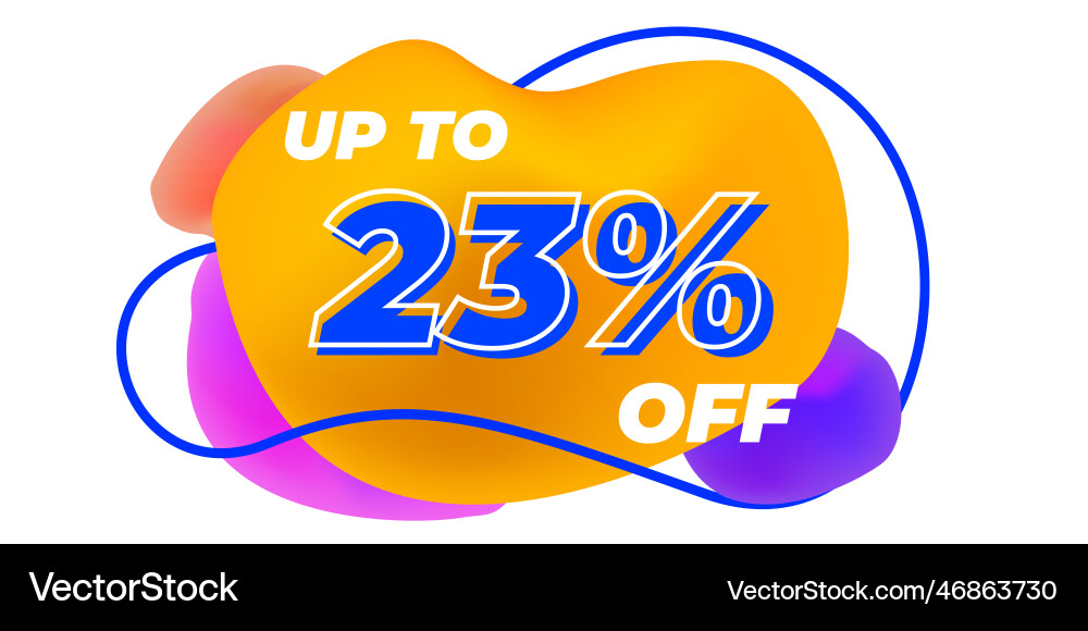 23 sale discount gradient abstract cloud colorful Vector Image