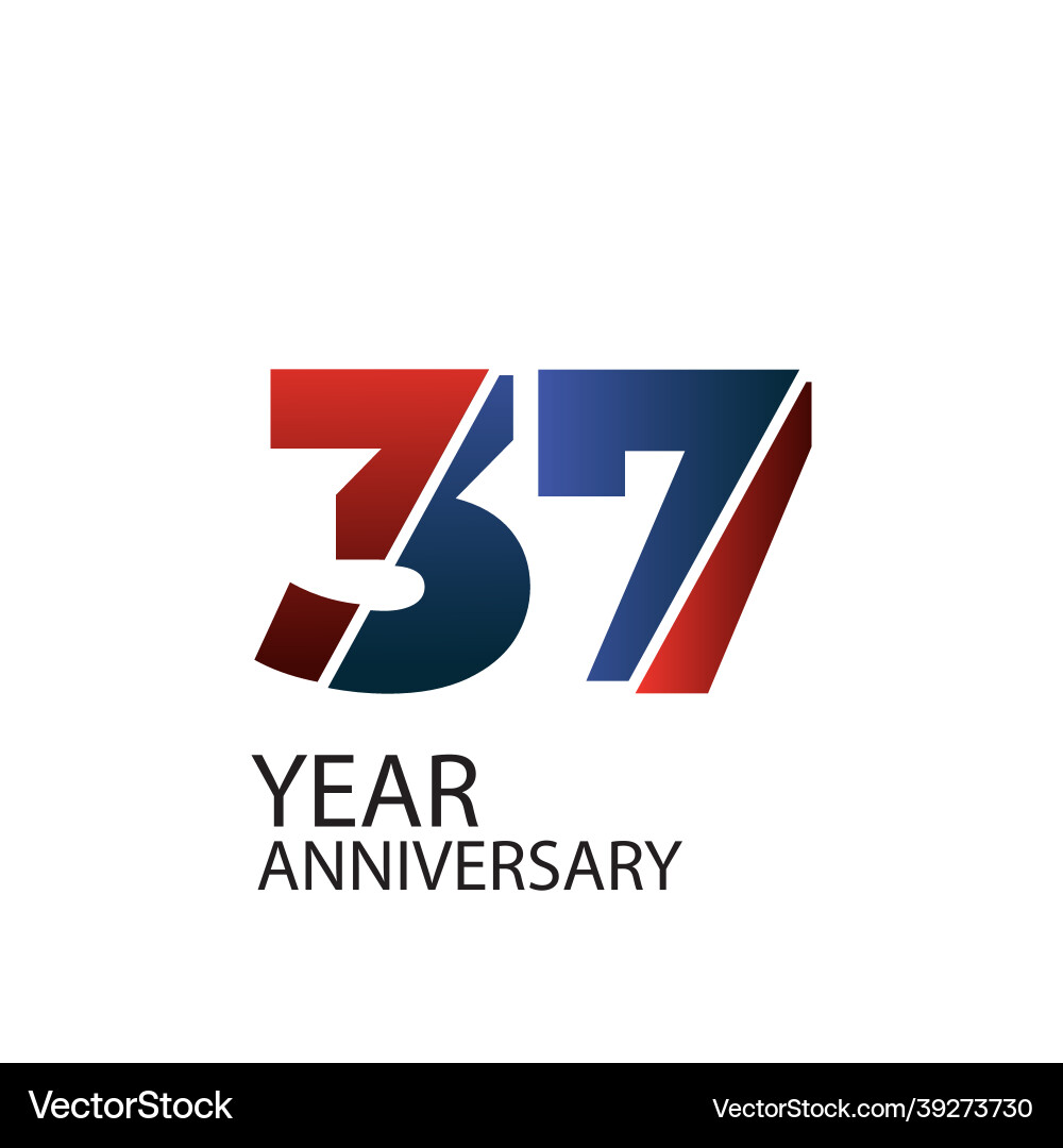 37 th anniversary event party numbers template Vector Image