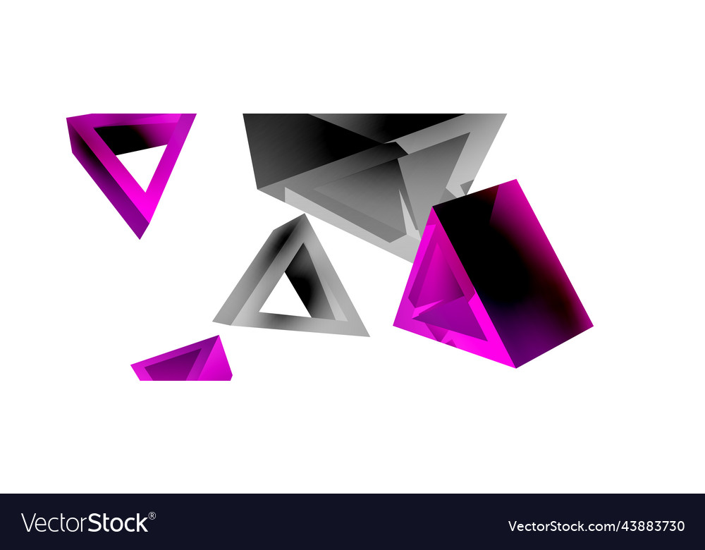 3d triangle abstract background basic shape Vector Image