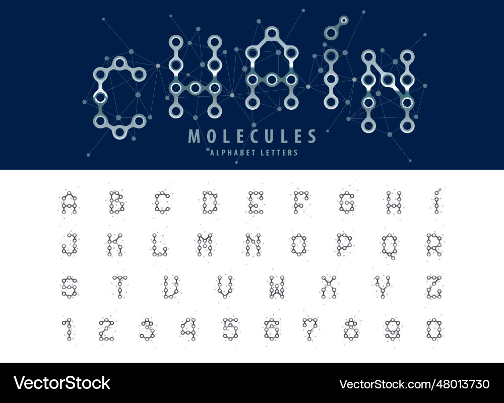 Abstract chain alphabet letters and numbers Vector Image