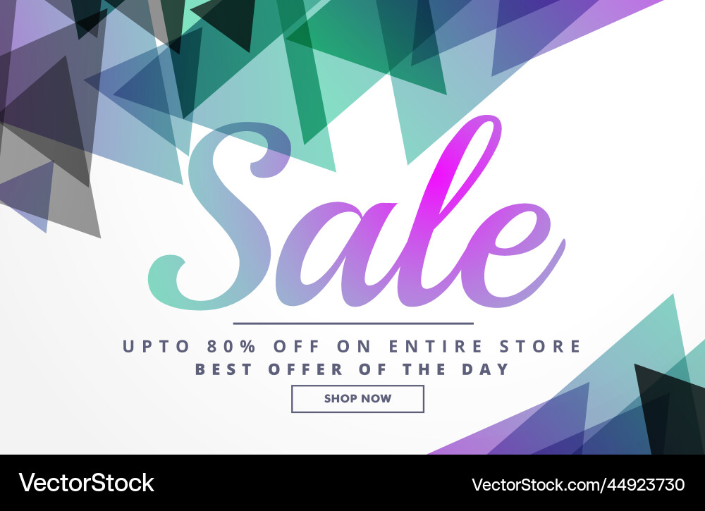 Abstract geometric sale banner design template Vector Image