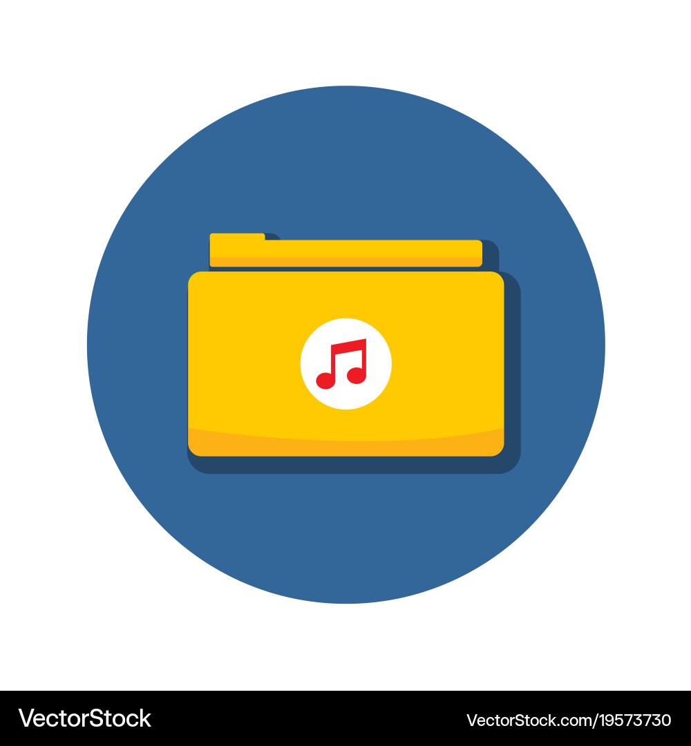 Audio music folder archive icon graphic Royalty Free Vector