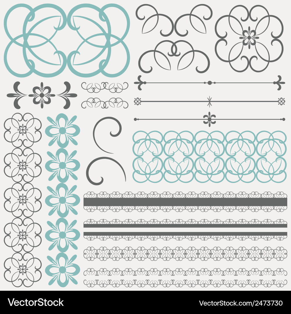 Collection of ornamental design elements Vector Image