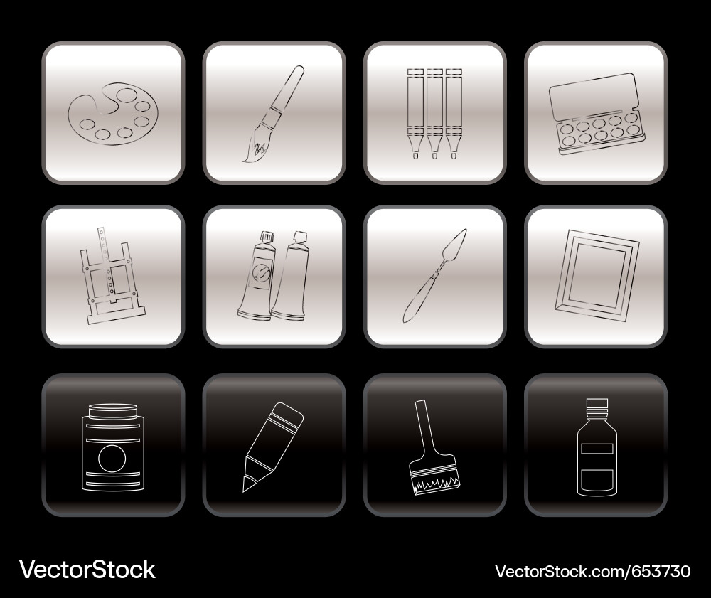 Zeichnen und Malen Icons Lizenzfreies Vektorbild