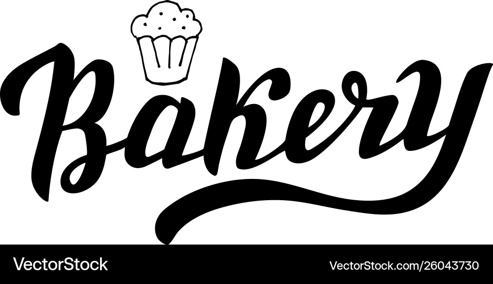 Hand written bakery logo simple and trendy Vector Image