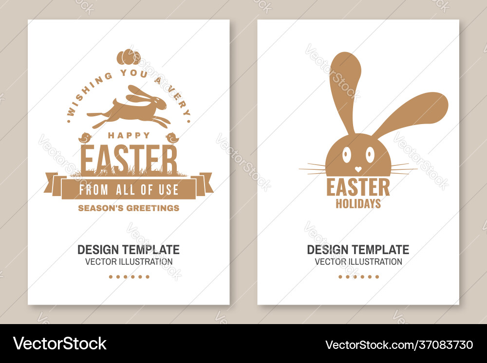 Happy easter card badge logo sign Royalty Free Vector Image