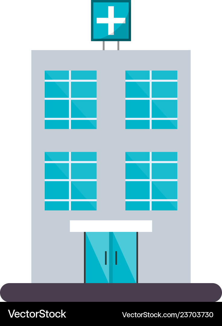 Hospital building symbol Royalty Free Vector Image