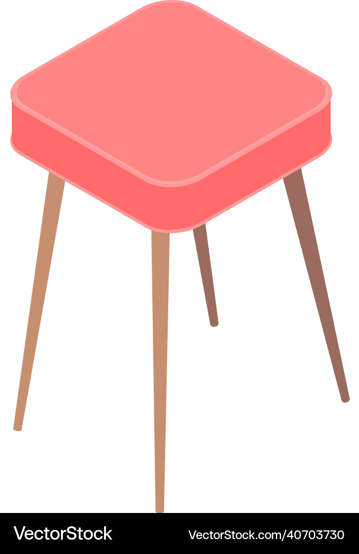 Isometric furniture stool composition Royalty Free Vector