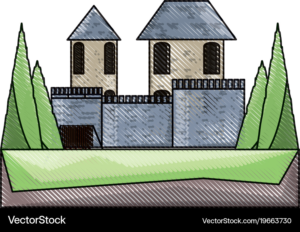 Medieval castle icon image Royalty Free Vector Image