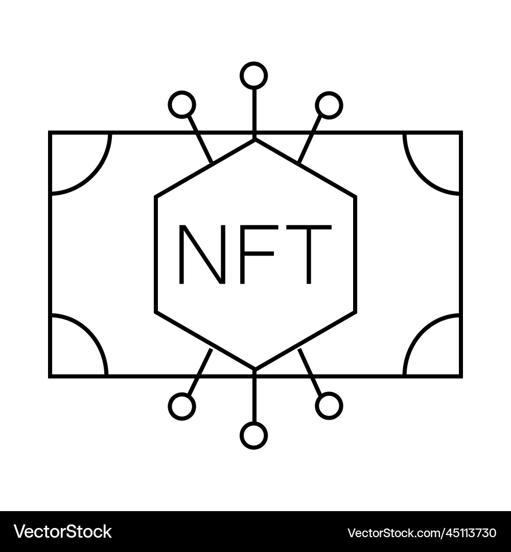 Nft technology line icon crypto icon or logo Vector Image