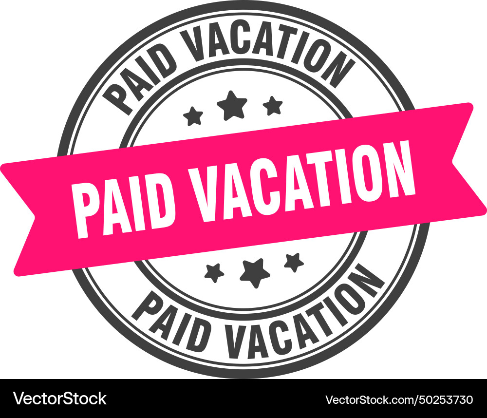 Paid vacation stamp label Royalty Free Vector Image