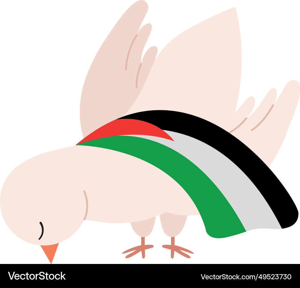 Palestine peace dove and flag Royalty Free Vector Image